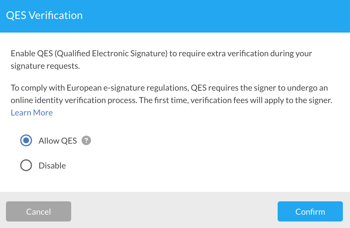 How can I activate QES Verification in Sign.Plus? – Help Center